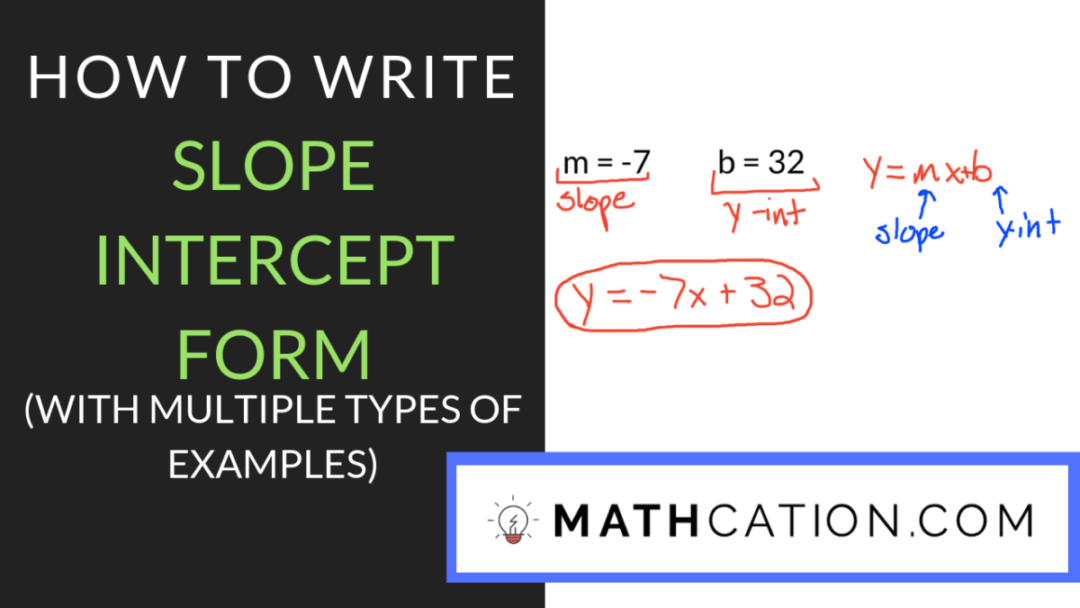 Slope Intercept Form Worksheet, Examples, And Equation
