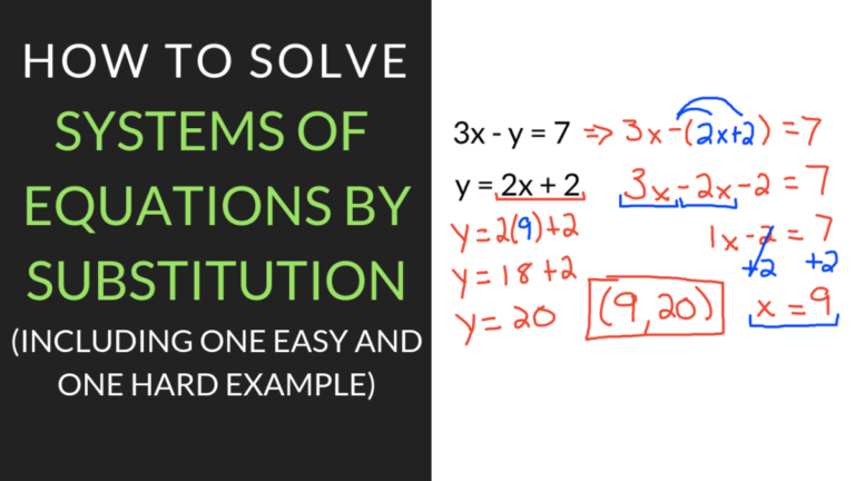 Solving Systems Of Equations By Substitution Worksheet, Examples, And Video