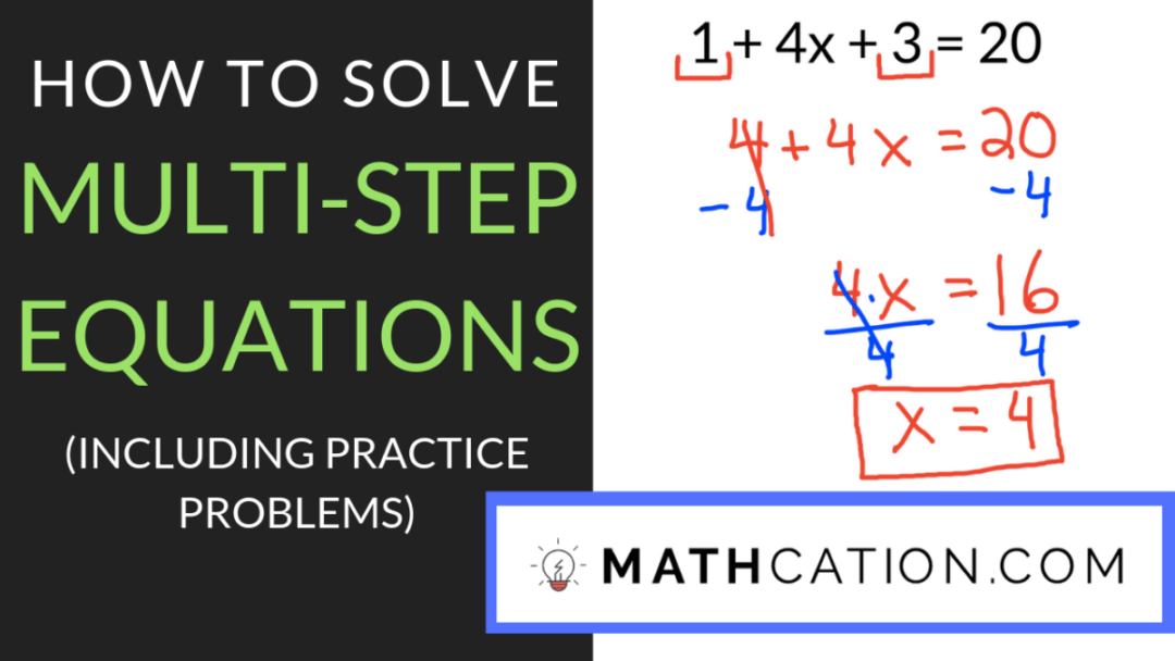 Multi Step Equations Worksheet, Examples, And Practice