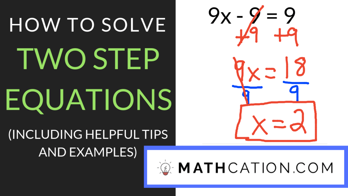 Two Step Equations Worksheet Examples And Practice