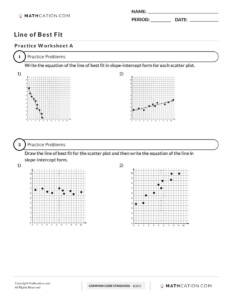 Line Of Best Fit Worksheet, Formula, And Equation