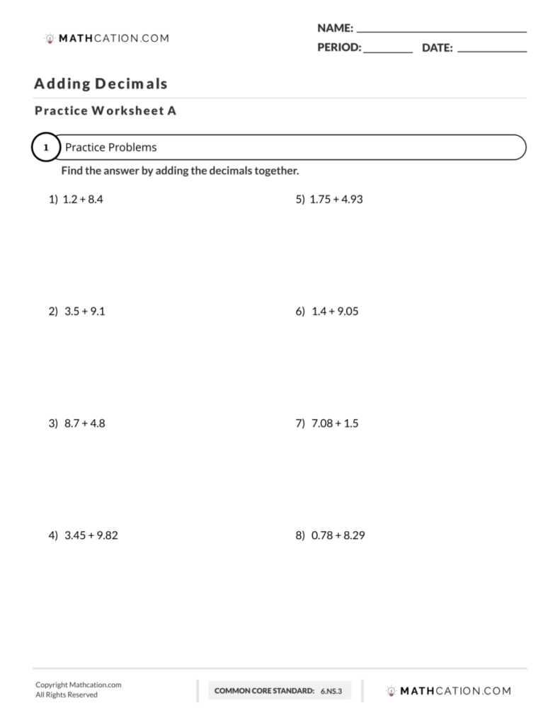 How To Add Decimals Examples, Worksheet, And Definition