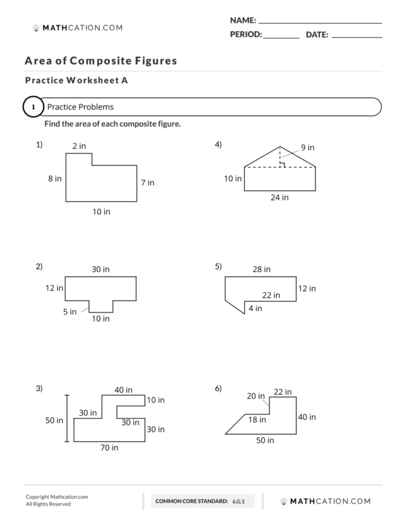 Area Of Composite Figures Worksheet, Examples, And Formula